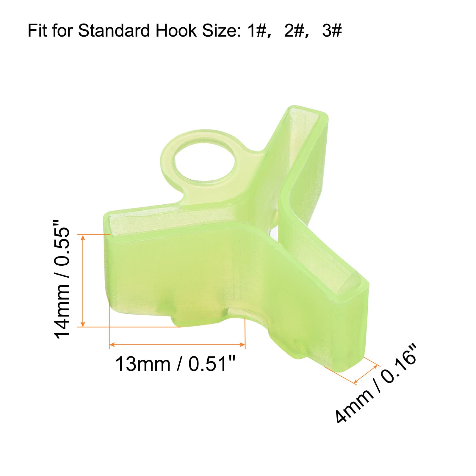 PATIKIL Fishing Hook Bonnets, 100 Pack Plastic Treble Hook Covers Hook Safety Caps Protectors Fit for Standard Size 1, 2, 3, Fluorescent Yellow