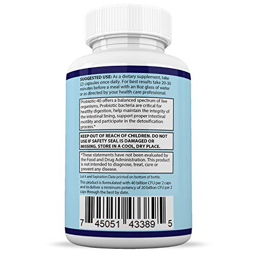 Justified Laboratories (2 Pack) Clear Nails Plus Max Pills 40 Billion CFU Probiotic 60 Capsules