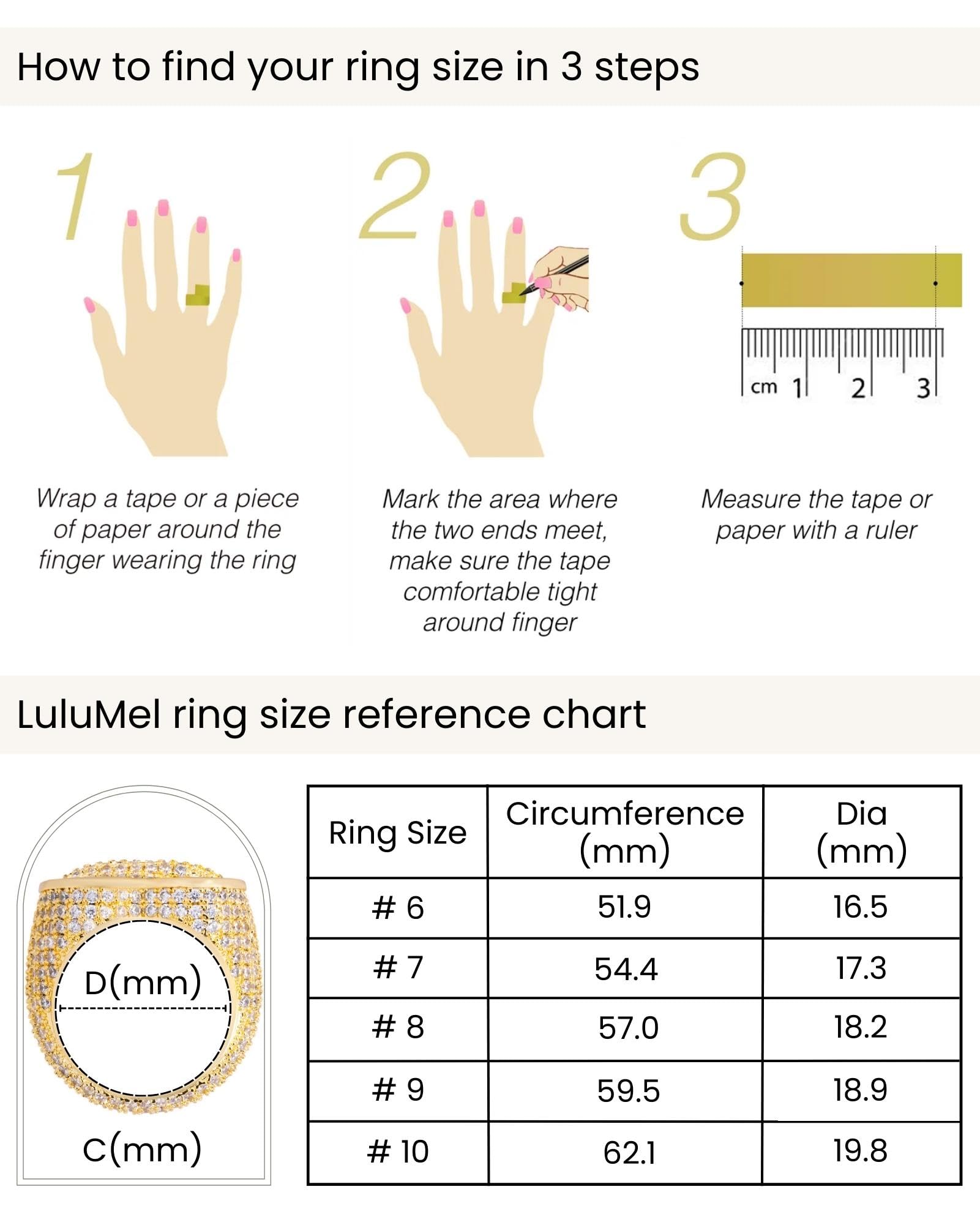 Lulu Mel Iced out Jewelry heart shape party ring,14k gold plating CZ micro setting shiny INS style bling rose gold big size heart ring for men women (Gold, 8)