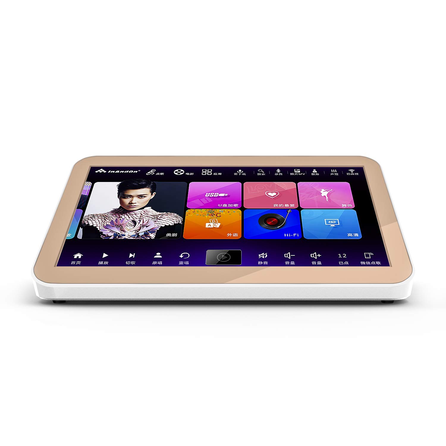 InAndOn V5 Smart Karaoke Player [6T ],Capacitive Touch Screen， Desktop Type, Easy to Carry, 15.6 inches, Cloud Song Update, Android, English, Traditional Chinese, 110Vsupport.