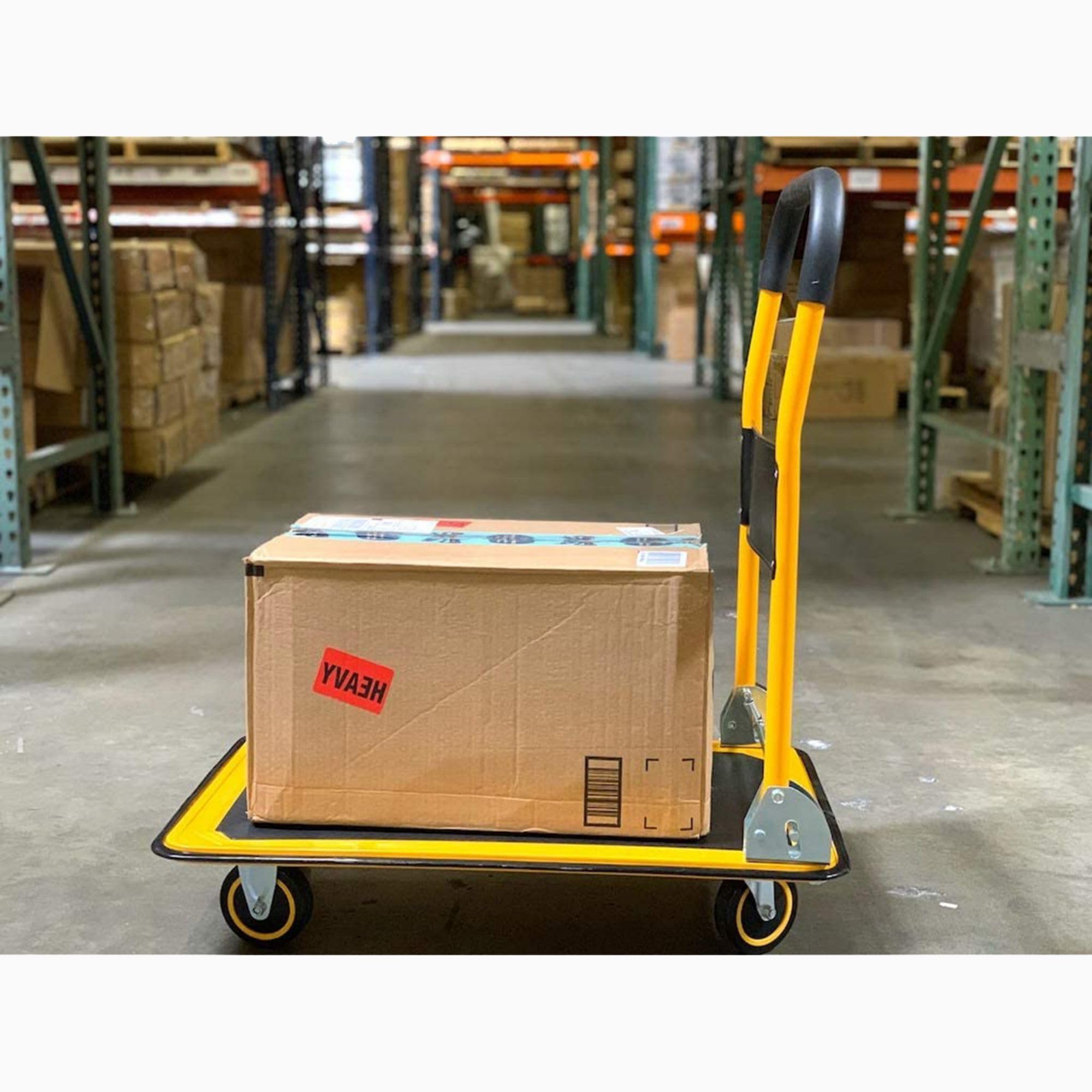 Moving Platform Hand Truck, Foldable for Easy Storage and 360 Degree Swivel Wheels with 330lb Weight Capacity Push Cart Dolly for Home Stores