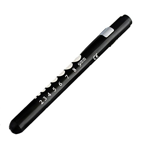 KimBird Medical First Aid LED Penlight,Flashlight Torch Doctor Nurse EMT Emergency with Pupil Gauge and Pocket Clip for Doctors and Nursing Students (Black)