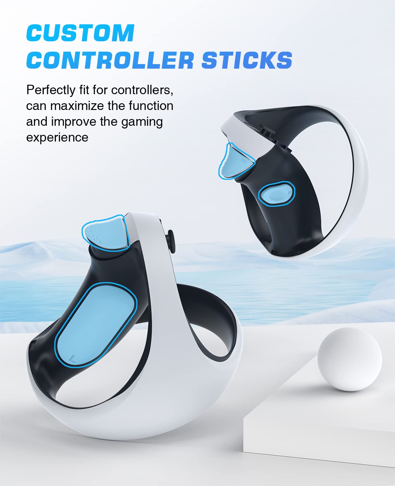 MoKo PS VR2 Accessories Kit Compatible with PlayStation VR2 with 2 Silicone Pad Kit Handle Grip for VR2 Sense Controller & 1 Anti-dust Cover for PS VR2 Lens, Easy to Install, Precise Cut, Anti-Sweat