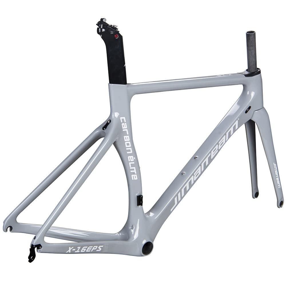 OKUOKA Bike Front Suspension Bike Frames Carbon Fiber Road Frame with Fork seat Tube EPS Processing Ultralight Bicycle Accessories 700C Wheel Diameter Multiple (Size : 46cm)
