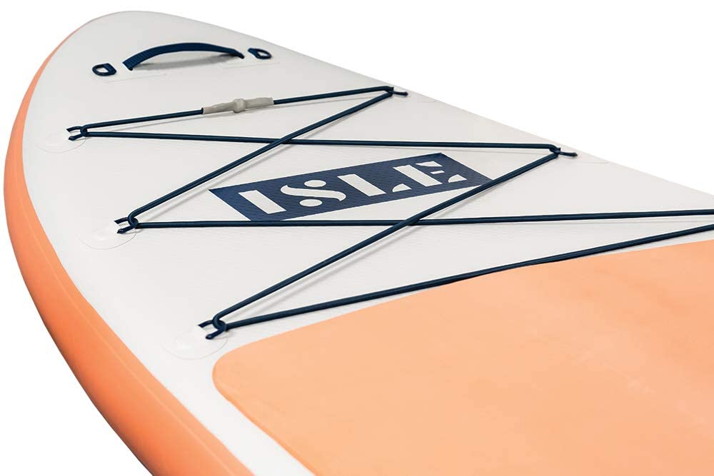 ISLE Pioneer Inflatable Stand Up Paddleboard & iSUP Bundle Accessories & Backpack β Wide Stance, Durable, Lightweight β 285 lbs Capacity (Coral Pink, 10'6" x 34" x 6")