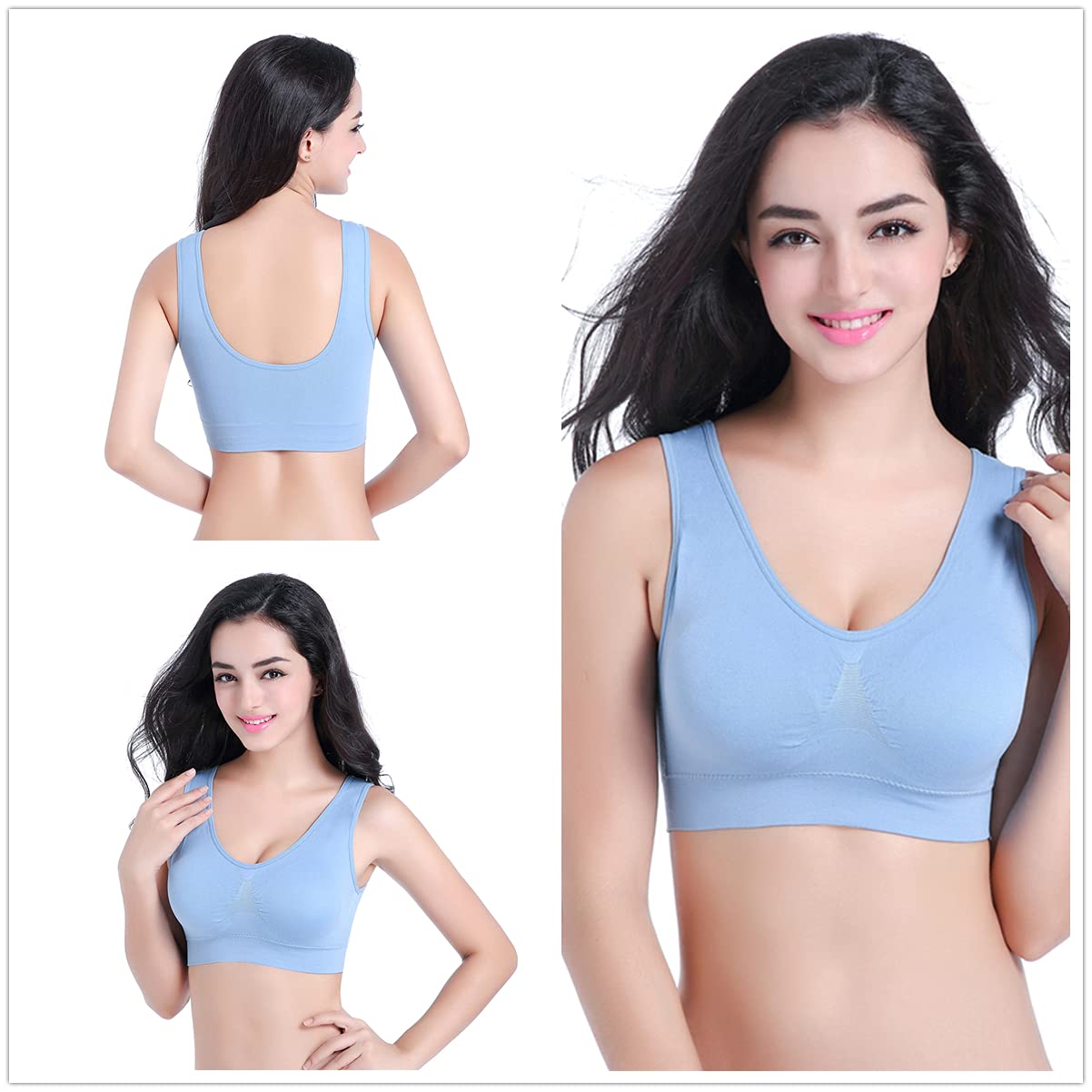 Manxing Bras for Women, Sports Bras Comfortable Yoga Bra with Removable Pads