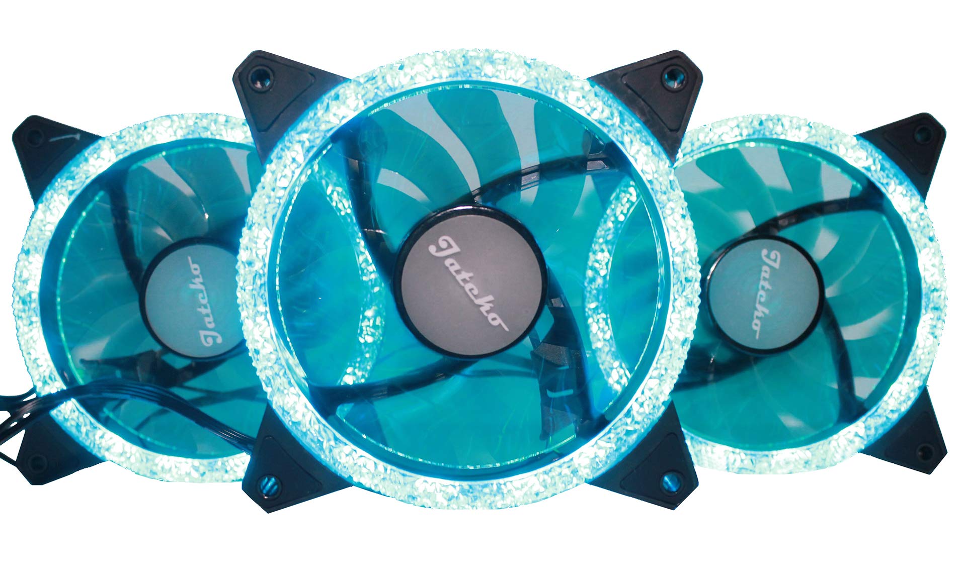 Jateko RGB Case Fans 120mm Dual Light Loop 366LED Modes with Remote Controller PC Cooler 2.0 (Triple Pack)