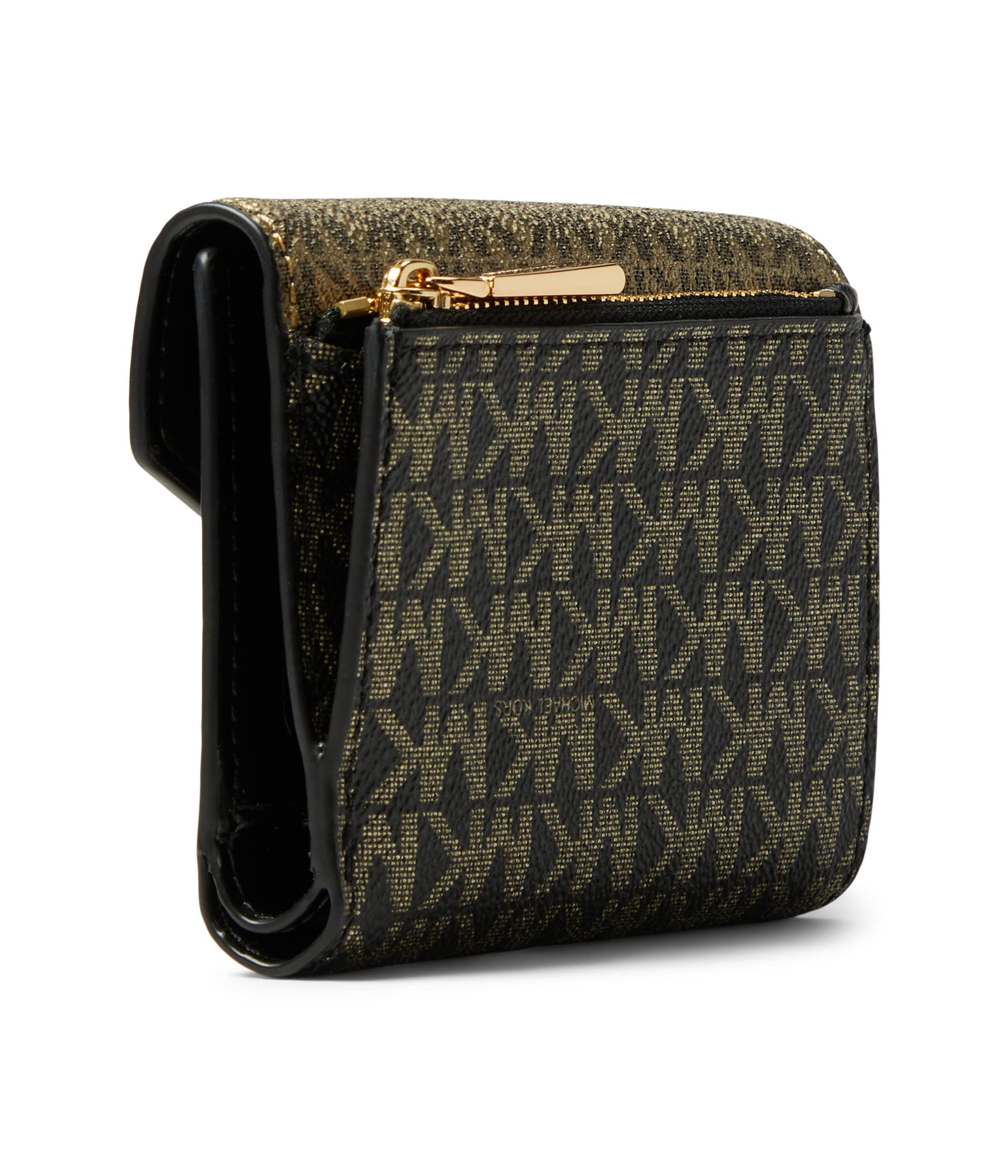 Michael Kors womens Jet Set Charm Medium Envelope Trifold wallets Black/Gold One Size