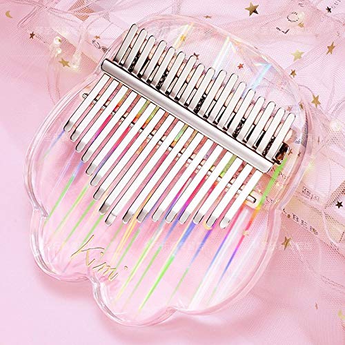 KIMI 17-Key Rainbow cat paw Kalimba 17-Key Thumb Piano Transparent Acrylic Material with Carry Bag
