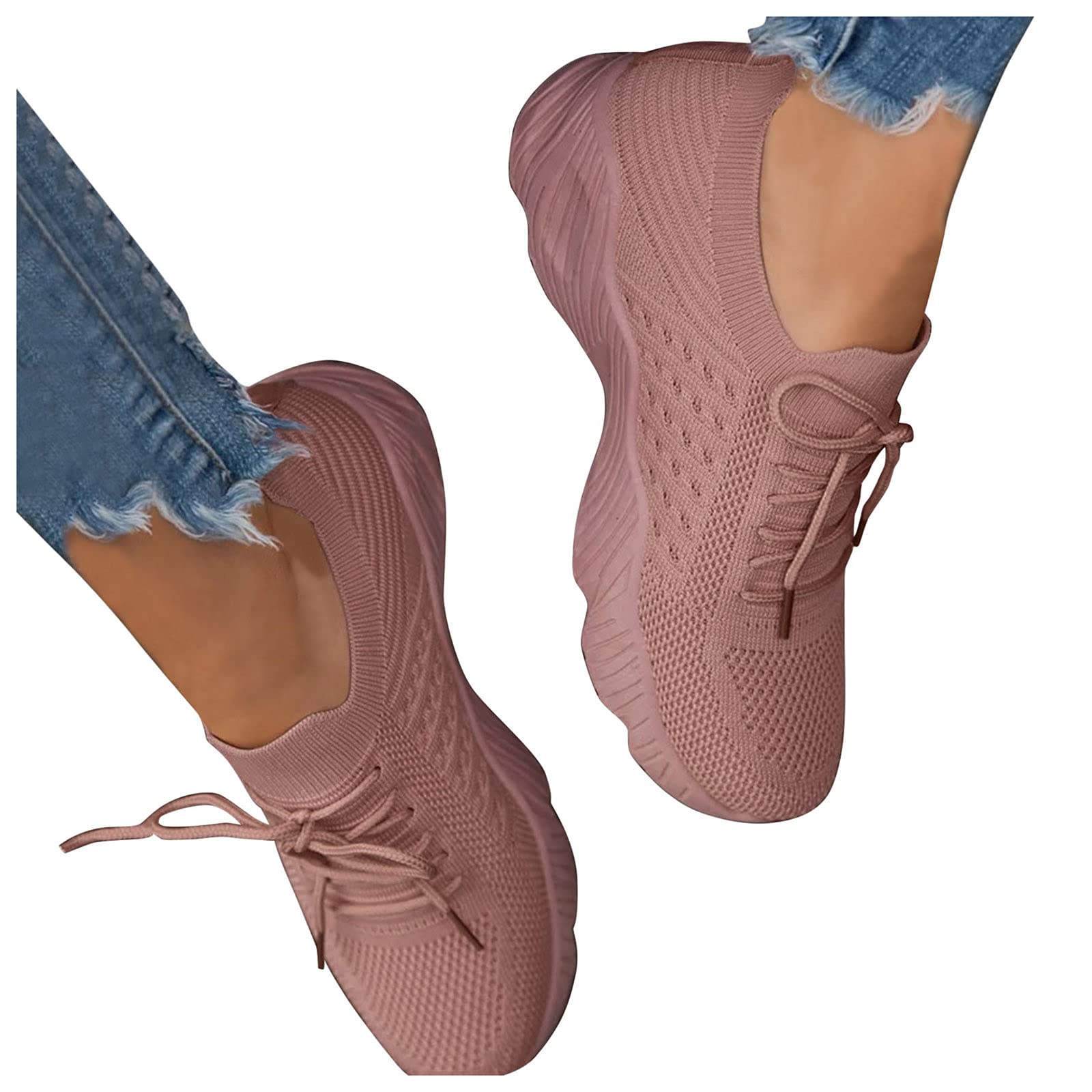 KETORS Shoes for Women Fashion Casual Mesh Air Cushion Platform Loafers Classic Run Sneaker Walking Shoes Sneakers for Women