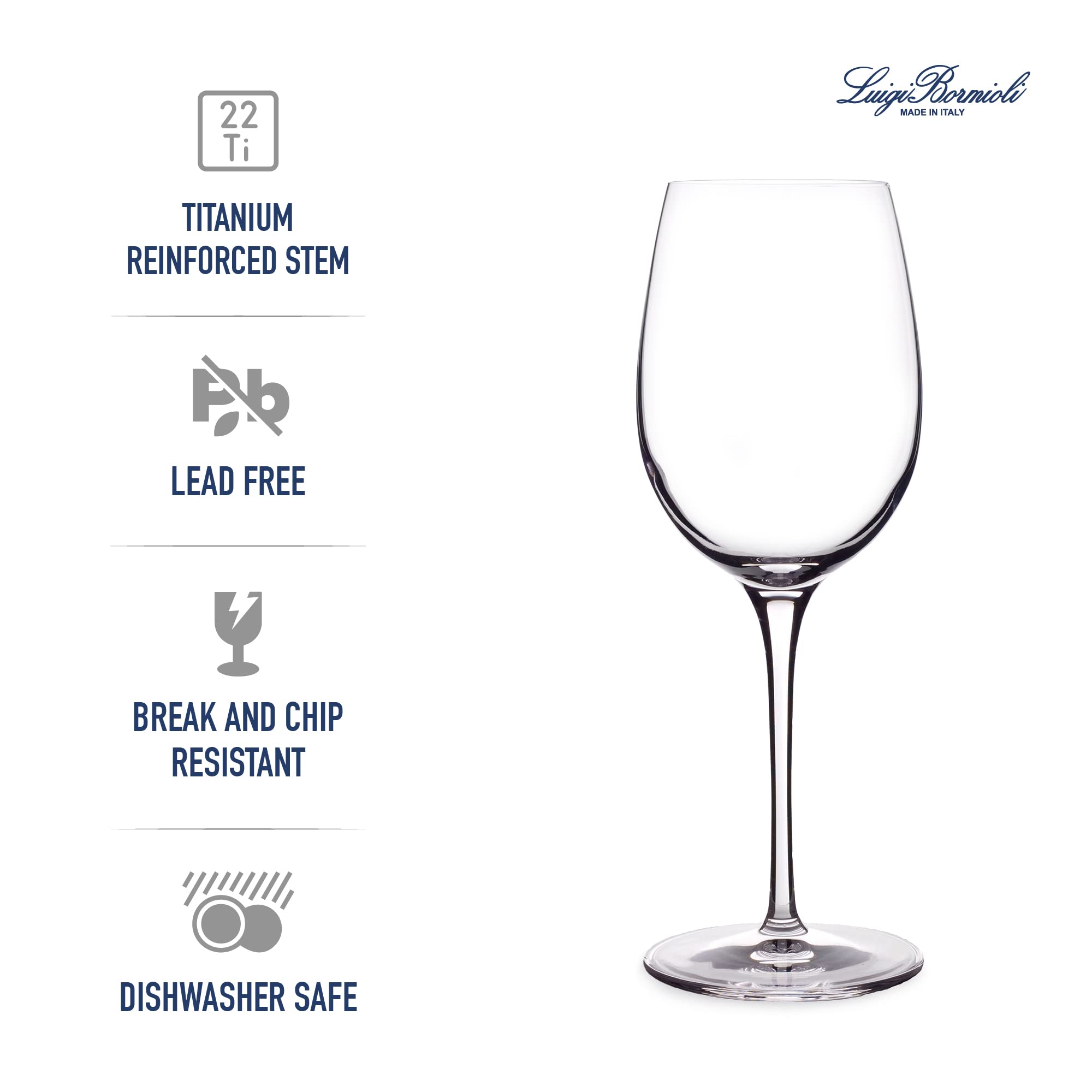 Luigi Bormioli Crescendo 20 Ounce. Bordeaux Wine Glasses, Set Of 4, Crystal SON-hyx Glass, Made In Italy.