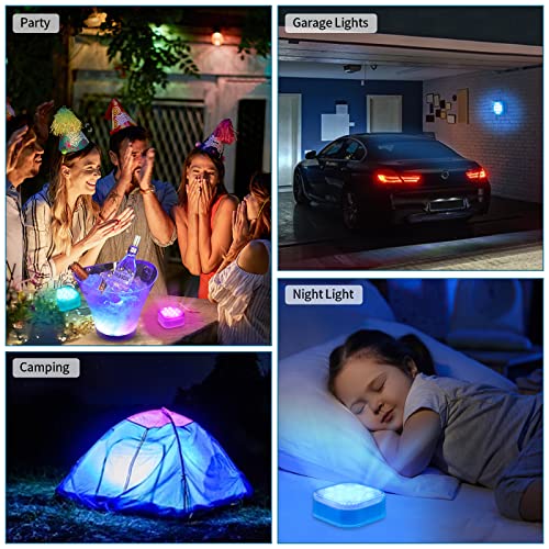Purheme Rechargeable Submersible Pool Lights with Remote, Waterproof Underwater USB-C Charging Built-in 2600mAh Battery Magnet 16 Color Changing Floating LED Lights Party Decor