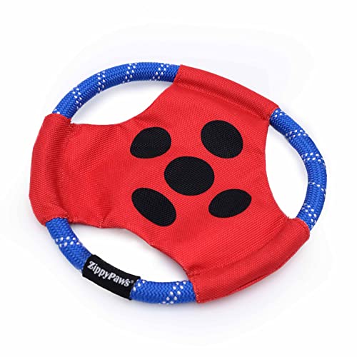 ZippyPaws x Miraculous, Ladybug Rope Gliderz - Durable Outdoor Dog Toy, Pet Flying Disc, Soft Frisbee Dog Toy for Throwing & Fetching, Gift for Dog Dads - Blue