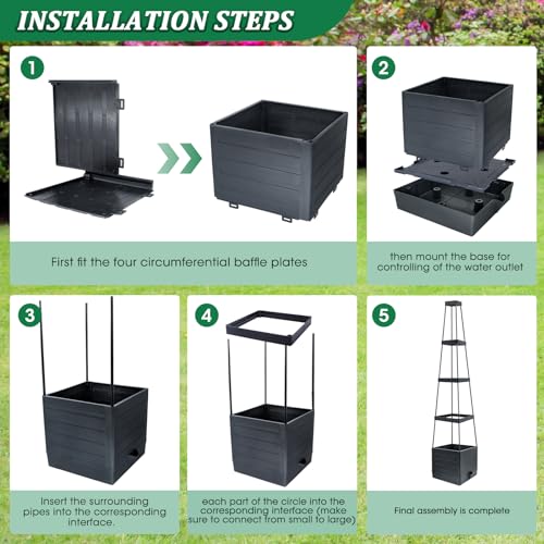 MQFORU 2Pack Tomato Planter Boxes with Trellis, 57" Self-Watering Tomato Planter for Climbing Vegetable and Plants, Raised Tomato Planter Boxes for Indoor Outdoor Patio Greenhouse Gardening