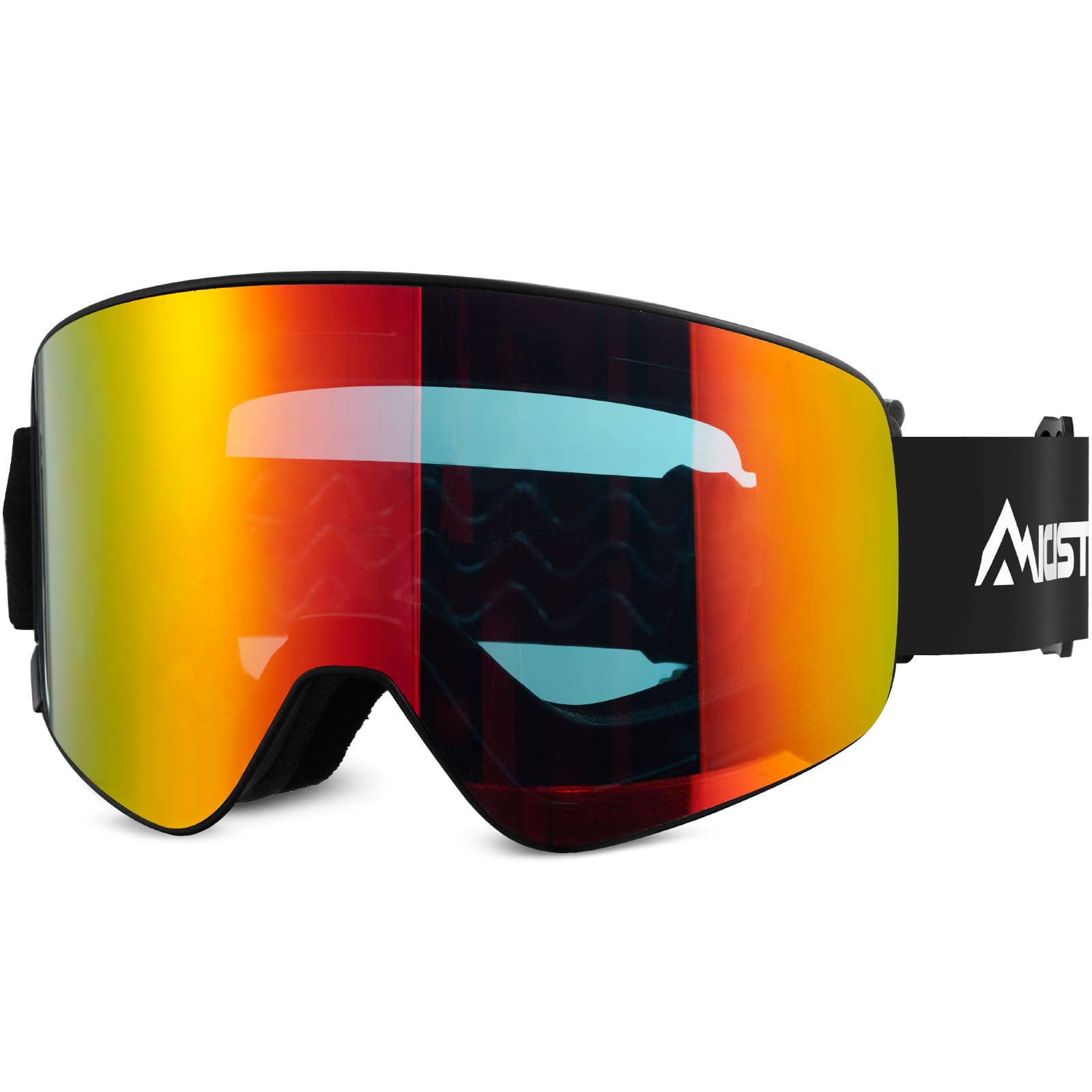 Micisty Ski Goggles Over Glasses OTG Ski Glasses Snowboard Goggles for Men Magnetic Ski Goggles Snow Goggles with Interchangeable Lens Goggles (Red)
