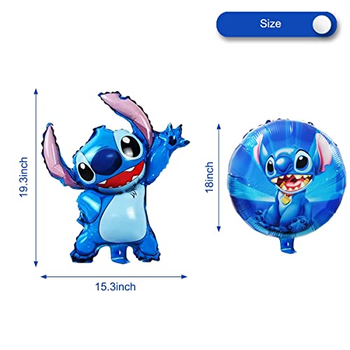Lilo and Stitch Party Balloons Stitch Party Aluminum Film Balloons suit Stitch Birthday Party Decorations (10pcs blue)