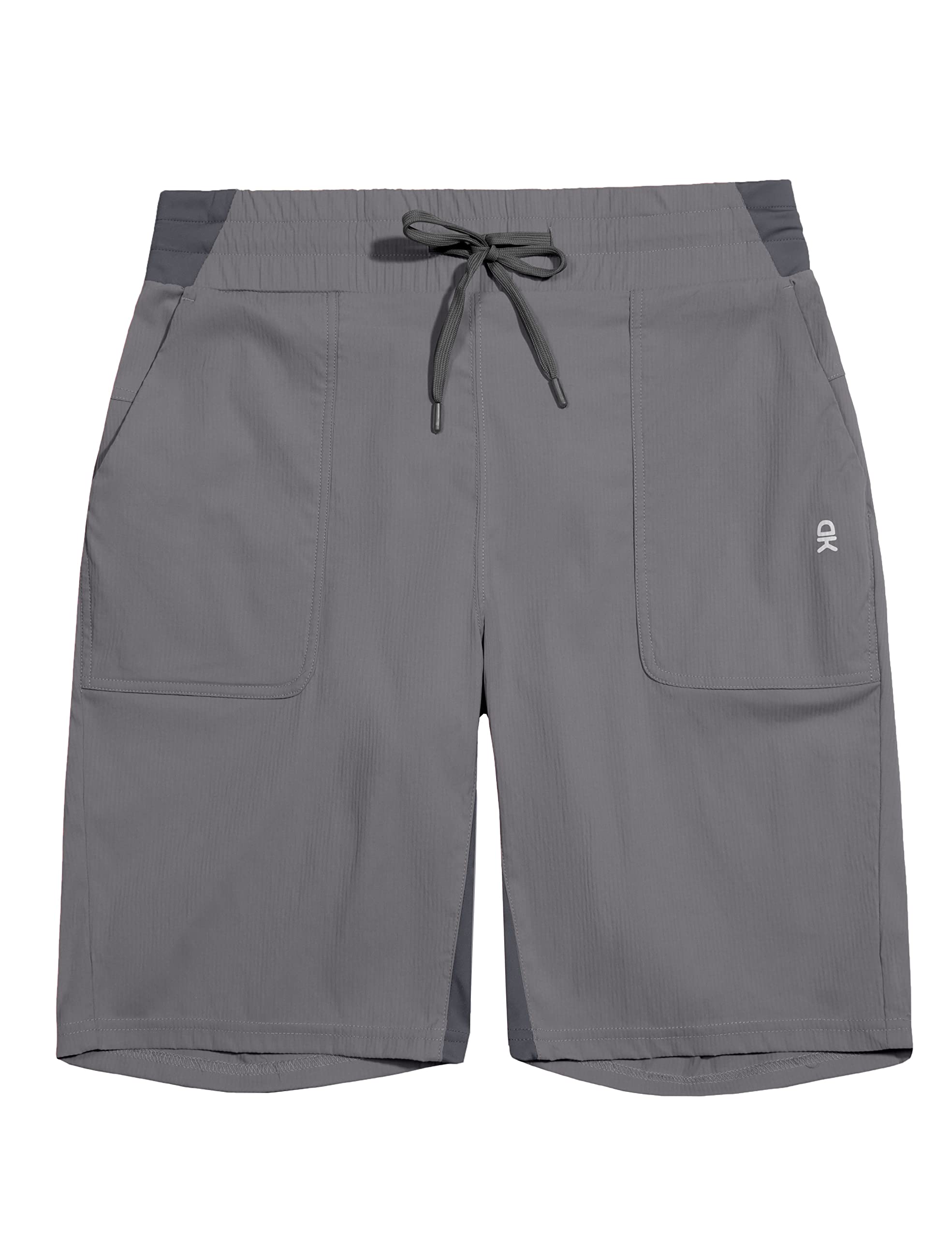 Little Donkey Andy Women's Quick Dry Hiking Bermuda Shorts, Stretch Golf Shorts, Elastic Waist with Drawstring Steel Gray L