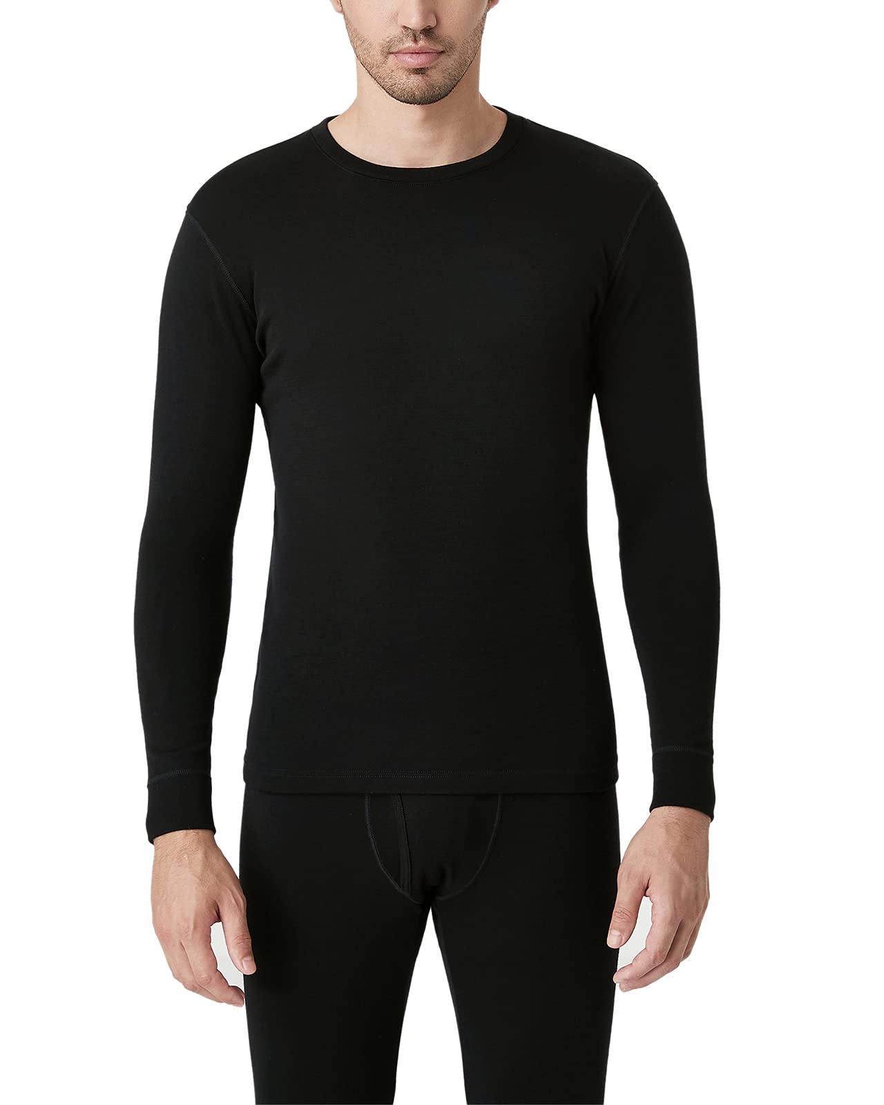 LAPASA Men 100% Merino Wool Shirt Base Layer Midweight Thermal Top Long Sleeve Hunting Undershirt Warm Soft Long John M67 Medium Top: True Blue