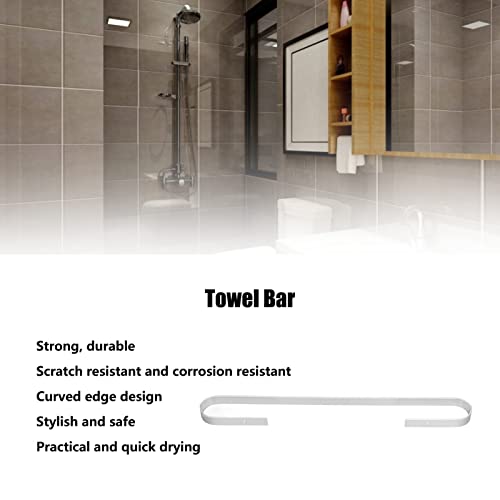 VTOSEN Bathroom Hardware Tower Bar Stainless Steel Towel Rack Adhesive Wall Mounted Towel Single Bar for Bathroom, Kitchen, Bedroom Black