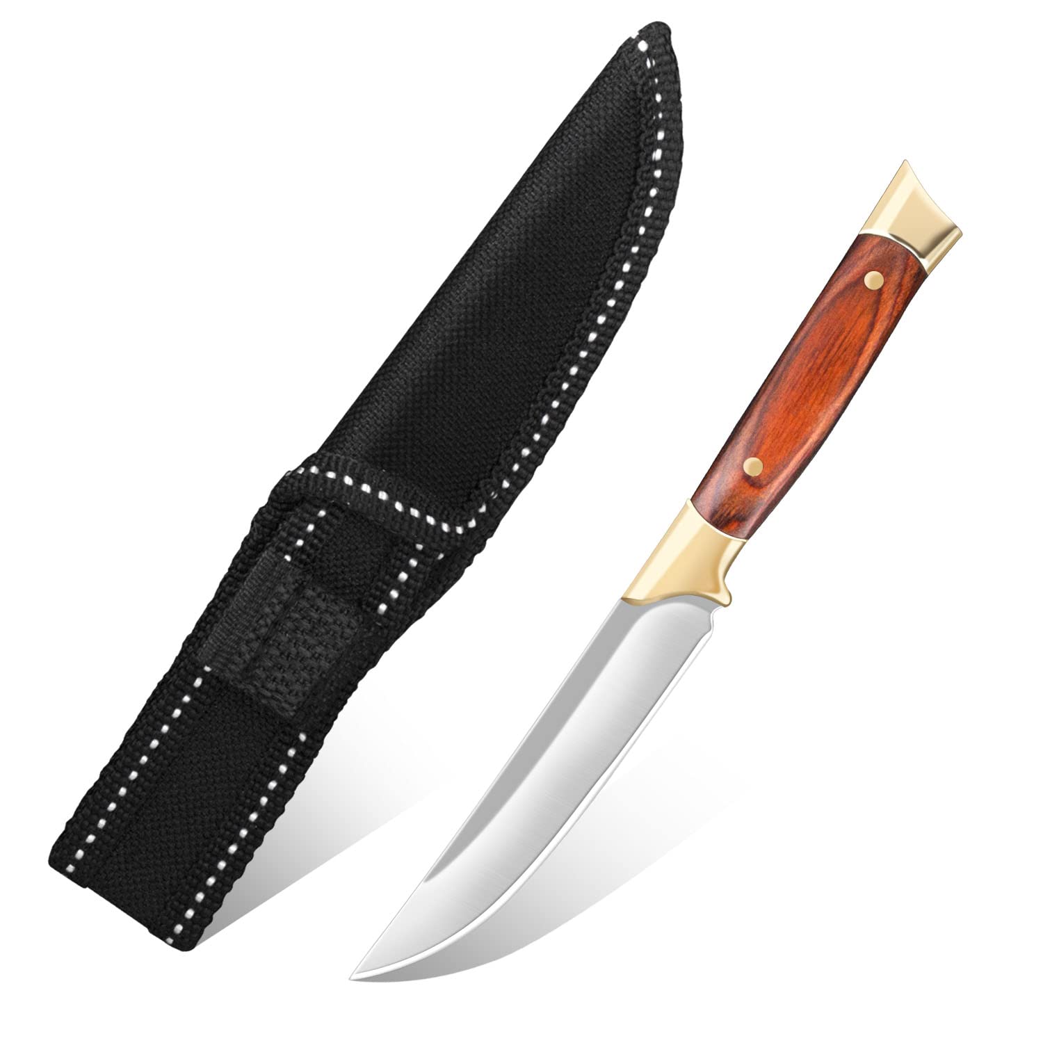 liuliang1 6.1'' Full Tang Straight Edge Tactical Knife with Sheath Survival Hunting EDC Tactical Knife for Outdoor Camping,Fishing