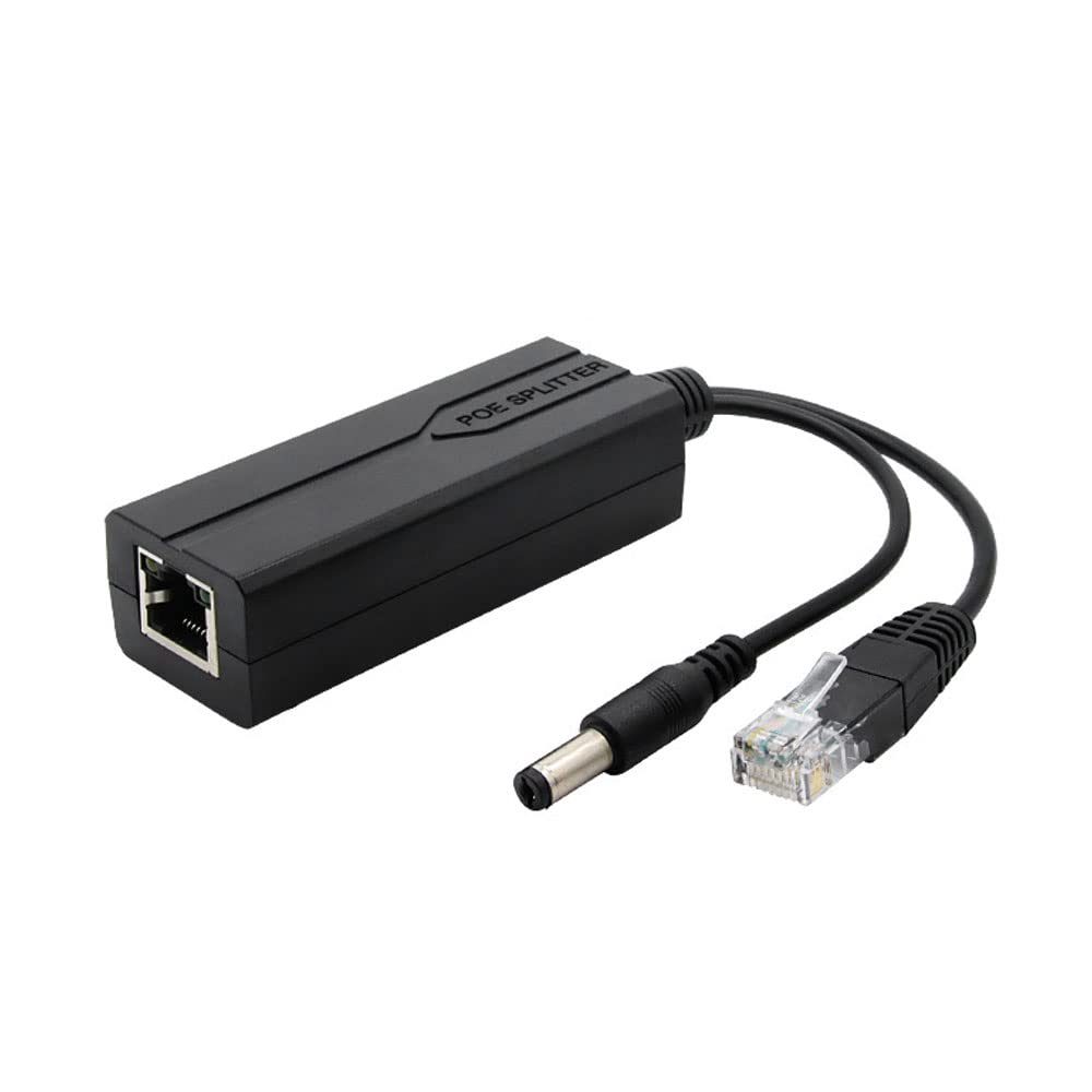 POE Splitter 12V, Bavmav Active PoE Power Over ethernet Splitter Adapter 48V to 12V, DC Jack, IEEE 802.3AF/at Compliant 10/100Mbps PoE Splitter with 12V Output for Surveillance Camera CCTV/VoIP Phone