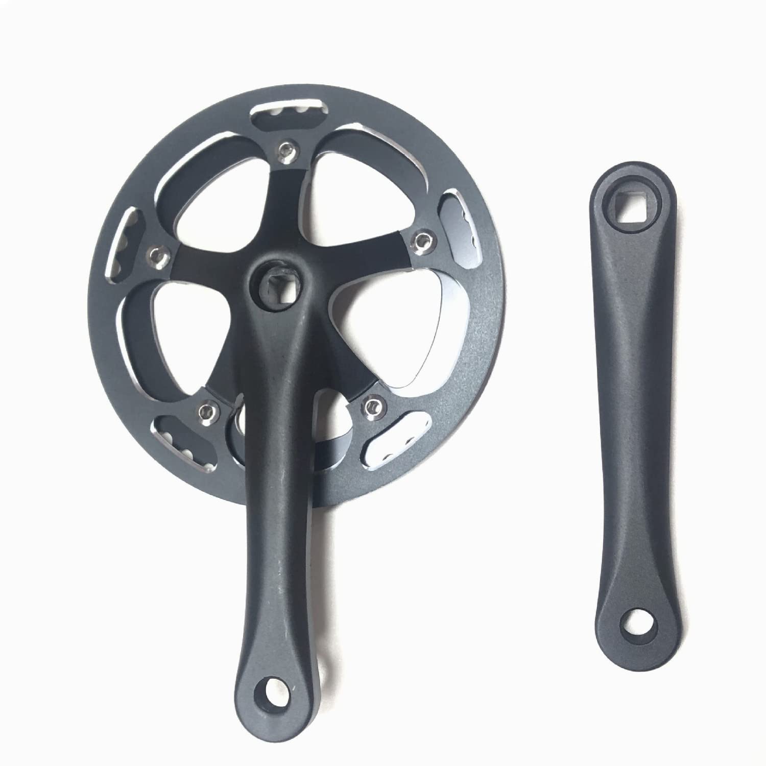 Mountain Bike Crankset Square Taper 44/46/48/52T Chainring with 170mm 104 BCD Crank Arms, Aluminum, Split-Lock Crank, Bottom Bracket Bolt for Mountain Road Bike Fixed Gear Bicycle