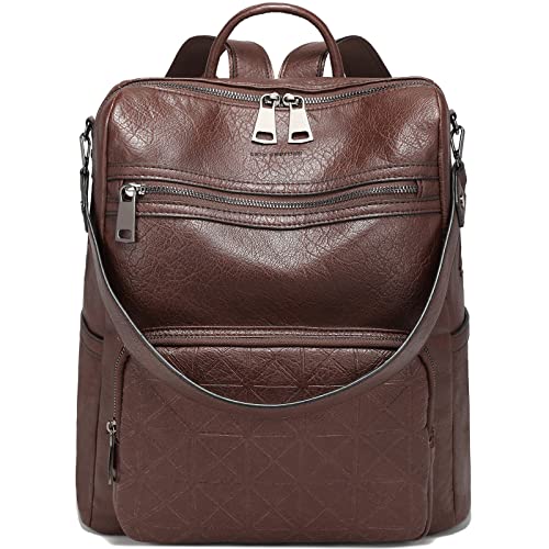 LING SHUIWEN LSW Women Backpack Purse Fashion Leather Large Designer with Laptop Compartment Luggage Strap Travel Ladies Shoulder Bags Convertible Satchel Handbags
