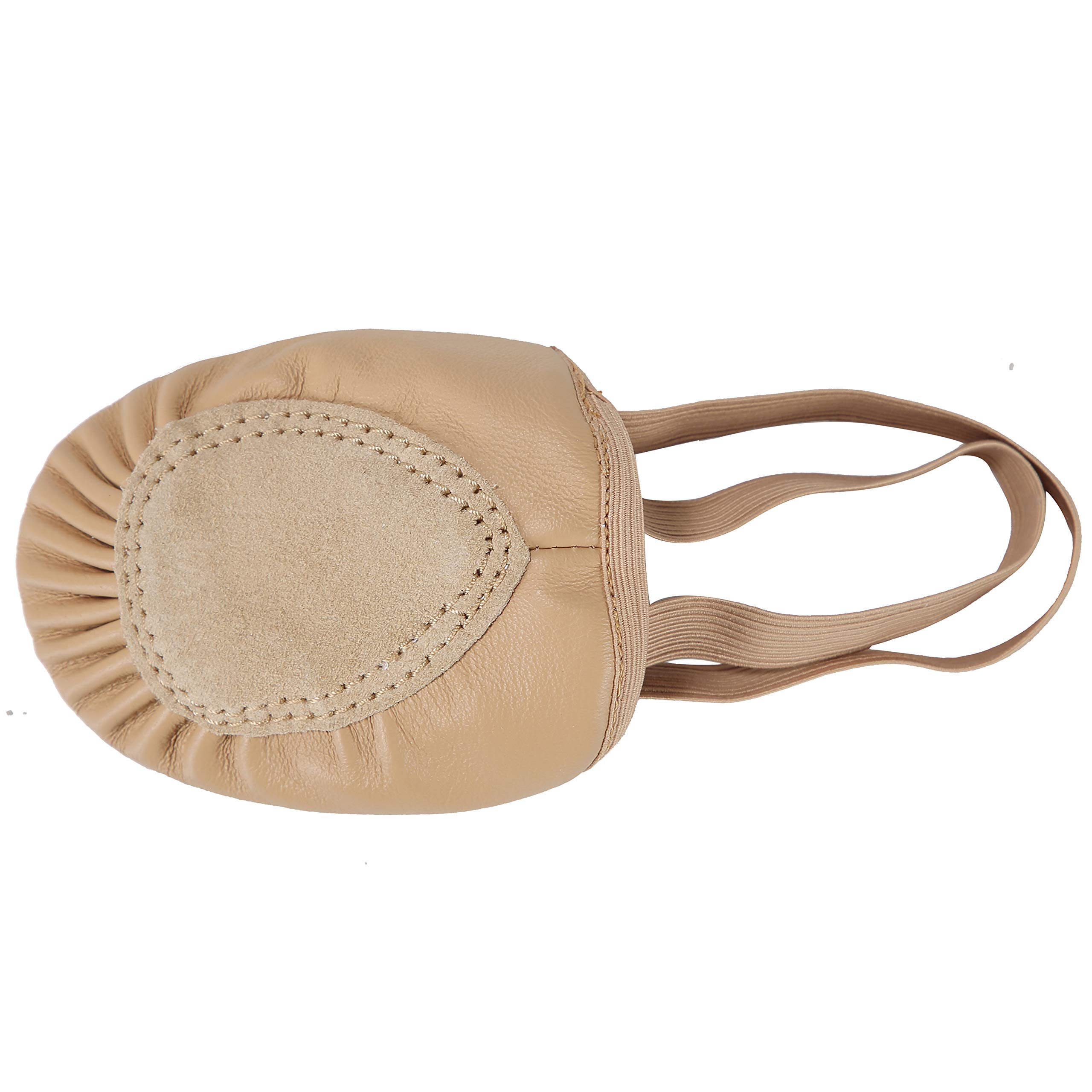 Linodes Leather Contemporary Pirouette Lyrical Half Sole Jazz Ballet Dance Shoe Turning Shoes for Women and Girls-Tan-S
