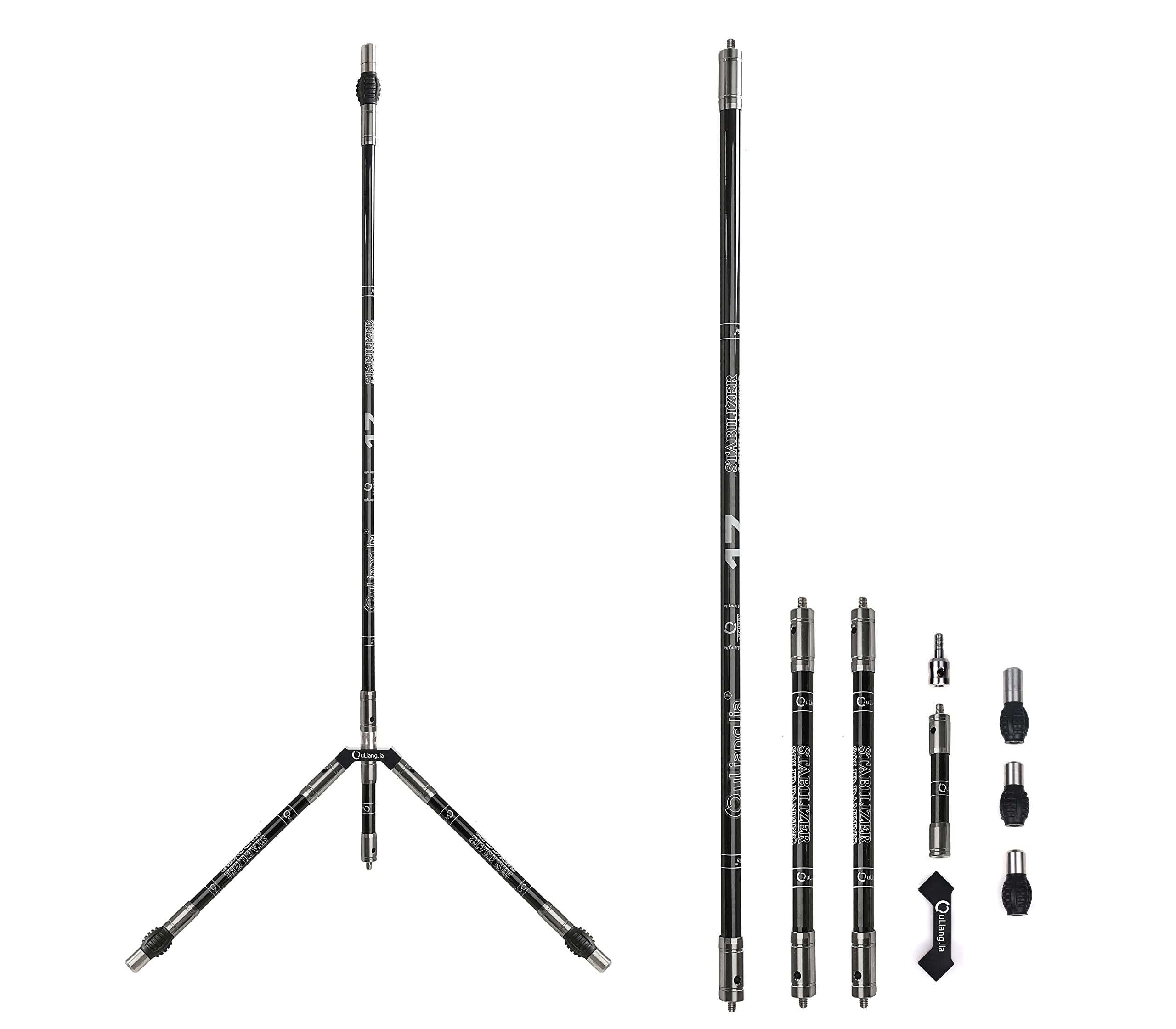 Perogen Archery Bow Stabilizer Set 30/15/5 inch for Recurve Bow Carbon Fiber Bow Stabilizer Extension Pole Rod Bow Stabilizer