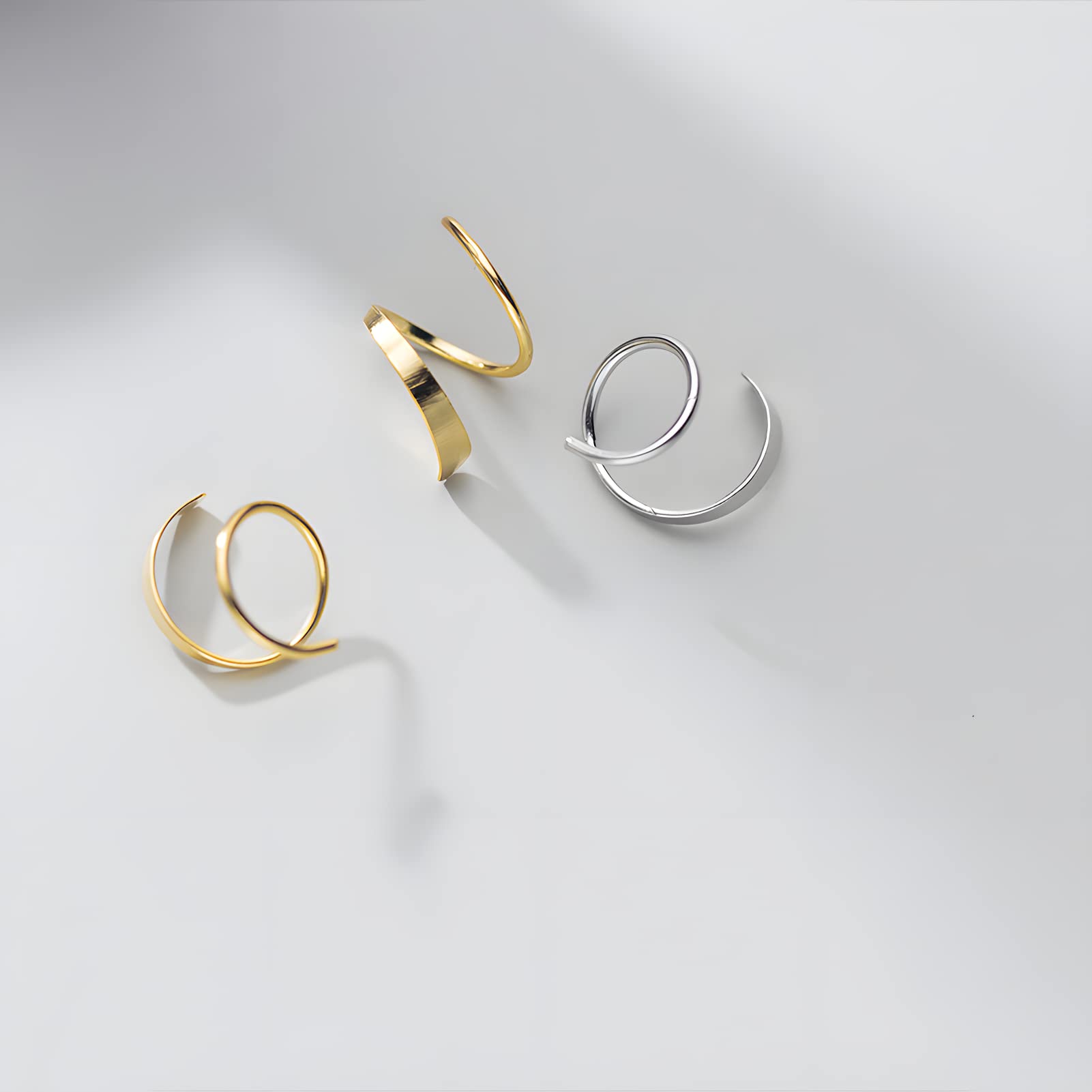 Linbiwer Spiral Hoop Twist Double Earrings Double Piercing Earring Cartilage Piercing 925 Silver Hoop Earrings For Women