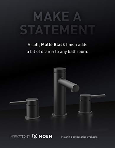 Moen Gibson Matte BlackTwo-Handle Deck Mounted Modern Roman Tub Faucet, Valve Required, T961BL