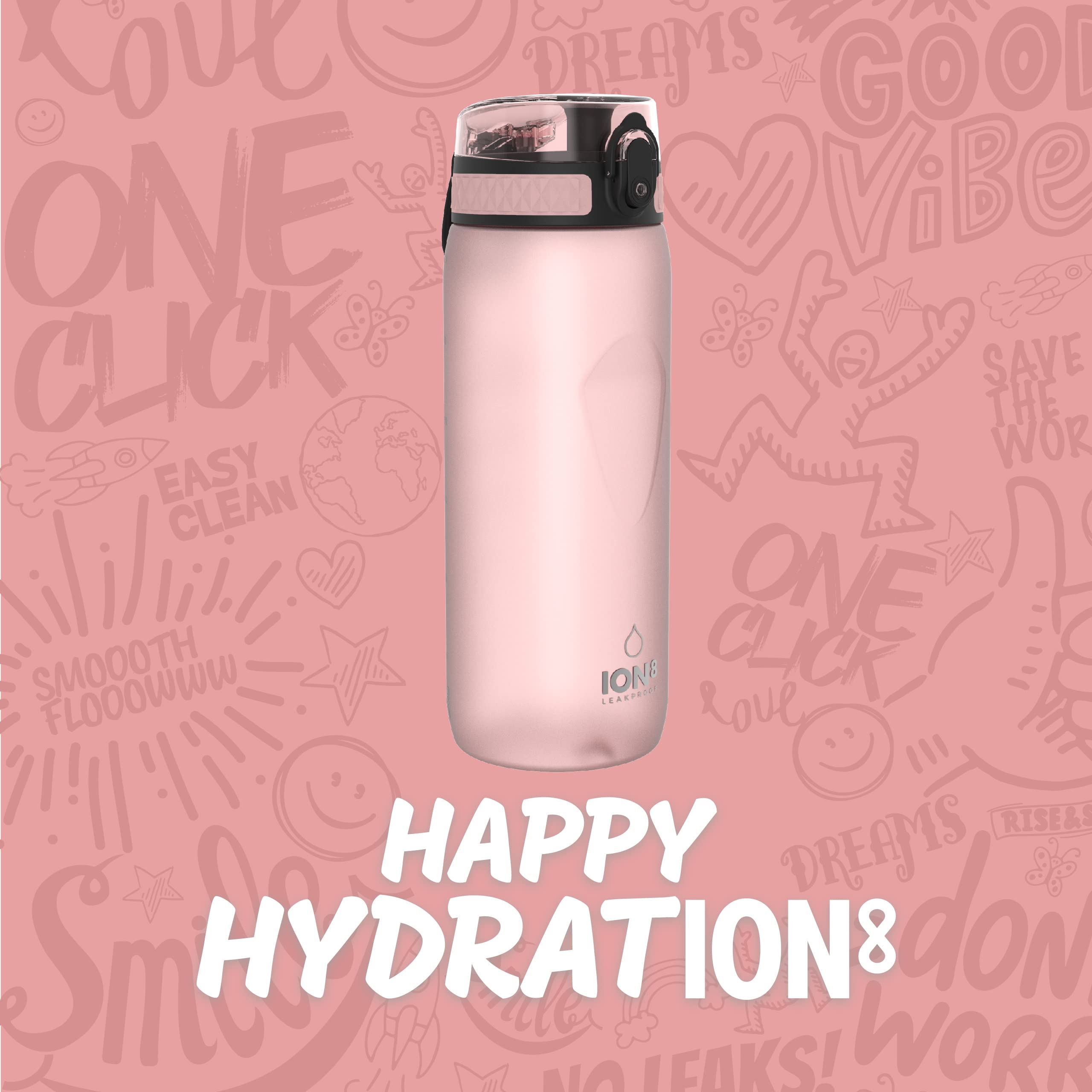 Ion8 Tour Leak Proof BPA Free Cycling Water Bottle, 750ml (24 oz), Frosted Rose Quartz