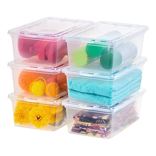 IRIS USA 28 Qt and 6 Qt Plastic Storage Bins with Lids (6-Pack)