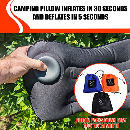 Long Day Camping Hammock with Camping Pillow Included- Portable Hammock - Single or Double Hammock Camping with Tree Straps and Hammock Pillow Included (Blue/Blue)