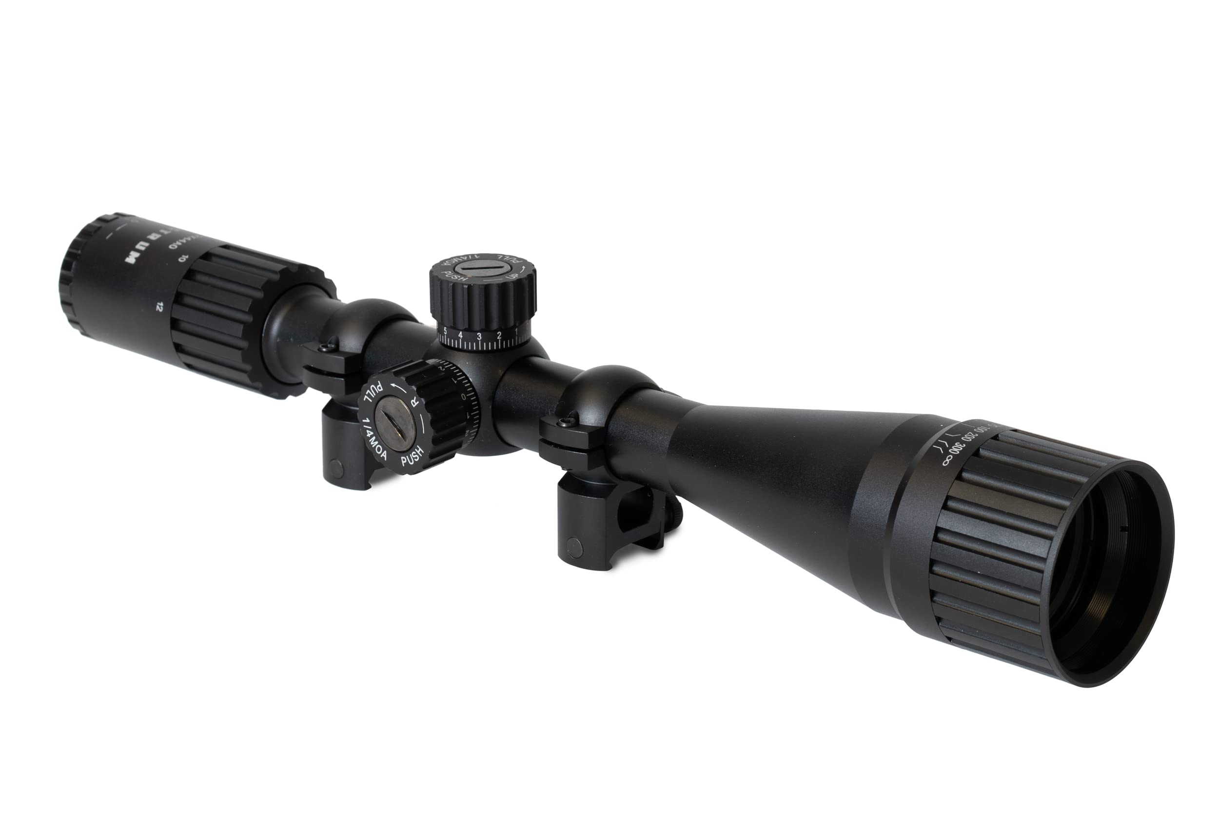 Monstrum Picatinny Rail Mount for Remington 700 | 20 MOA | Short Action | 4-12x44 Rifle Scope with Adjustable Objective and Scope Rings | Bundle