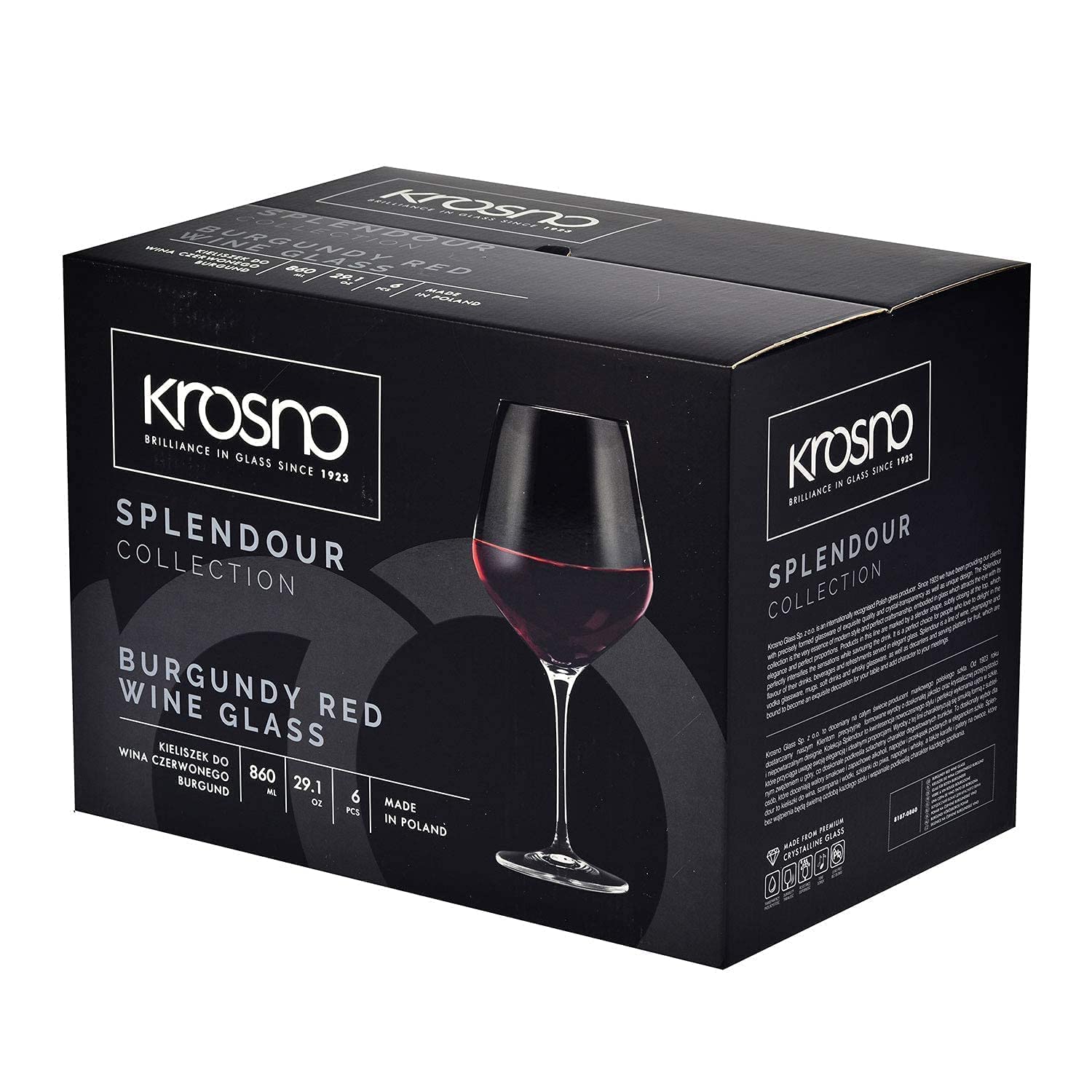 Krosno Wine Glasses Set | 6x Large White Wine Glasses 13.2 oz + 6x Large Red Wine Glasses 29.1 oz | Perfect for Home, Restaurants and Parties | Dishwasher Safe