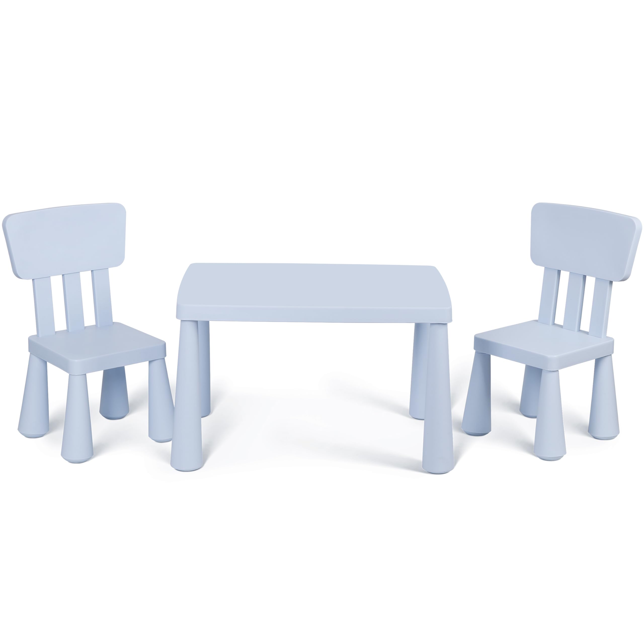 Saicool Kids' Table with 2 Chairs Set,3 Pieces Plastic Activity Table with Chair set for Toddlers, for Classroom or Home, Blue