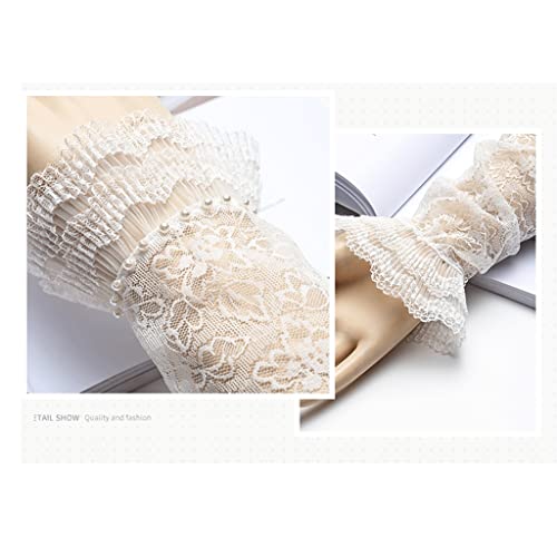 Long Gloves Women's Summer Driving Ice Silk Sleeves Lace Thin Armguard Sleeves Elastic Thin Section (Color : B, Size : One Size)