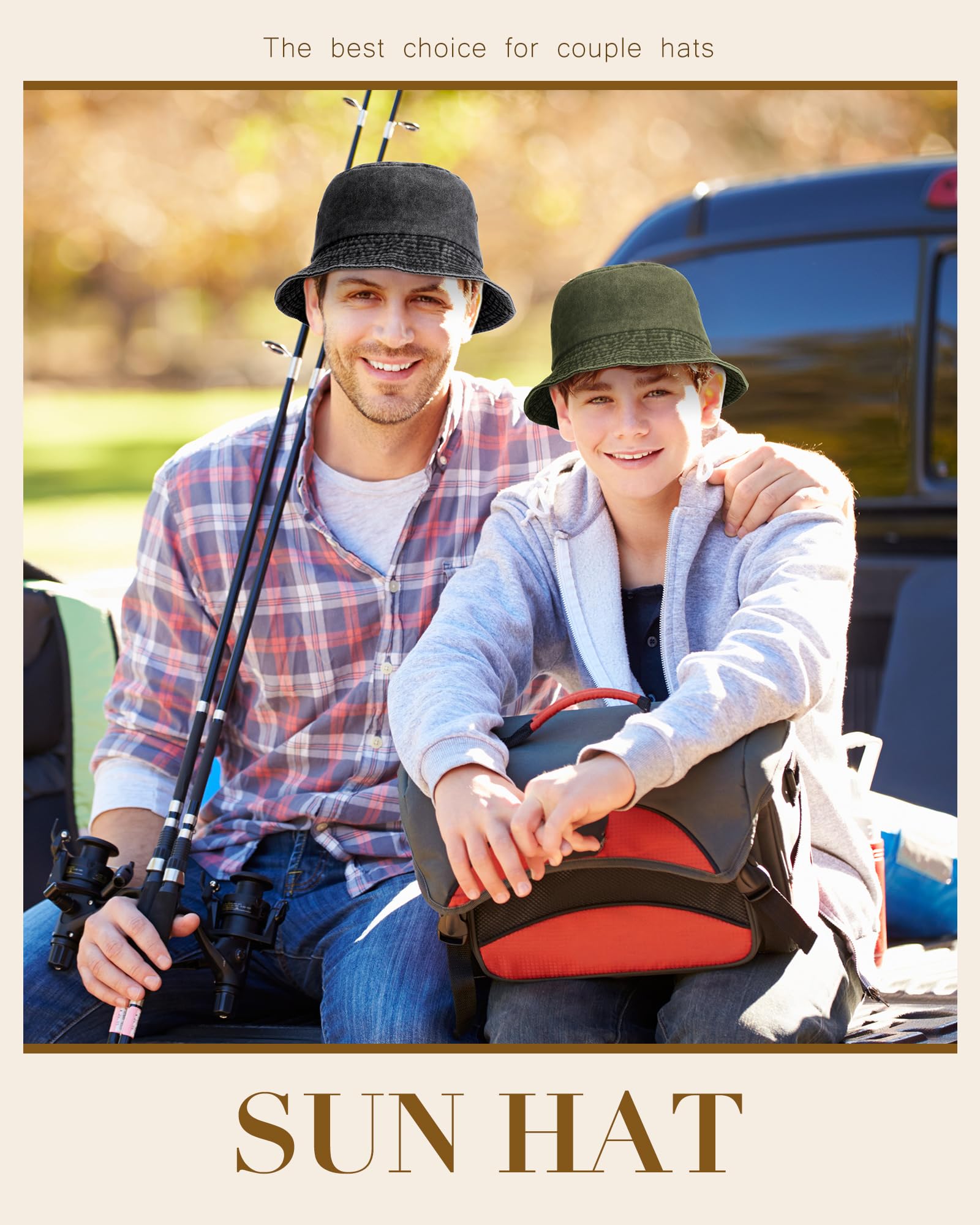 Mepase 10 Pcs Bucket Hat Unisex Beach Cap Cotton Sun Hat Solid Color Summer Cap Lightweight for Women Men Vacation Headwear (Vivid Color)