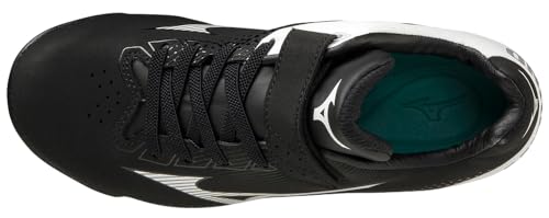 Mizuno Wave Lightrevo Youth Baseball Shoe, Black-White, 13