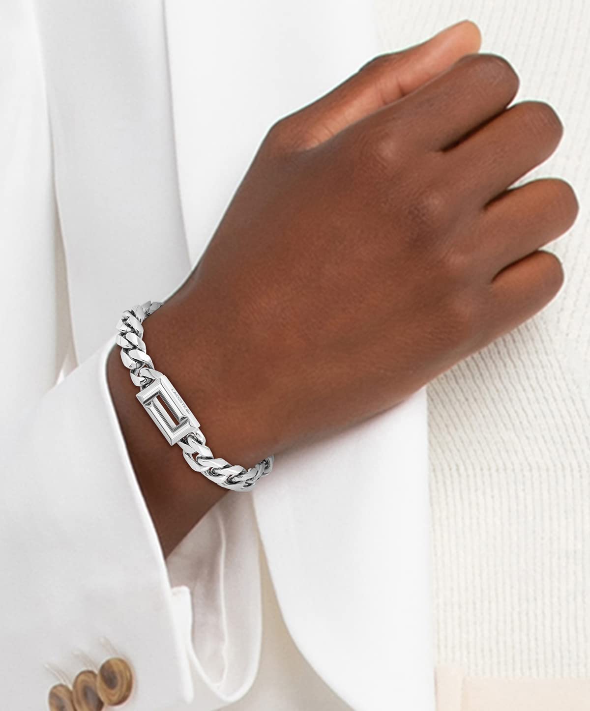 Lacoste 2040069 Jewelry Fundament Women's Stainless Steel Chain Bracelet Color: Silver
