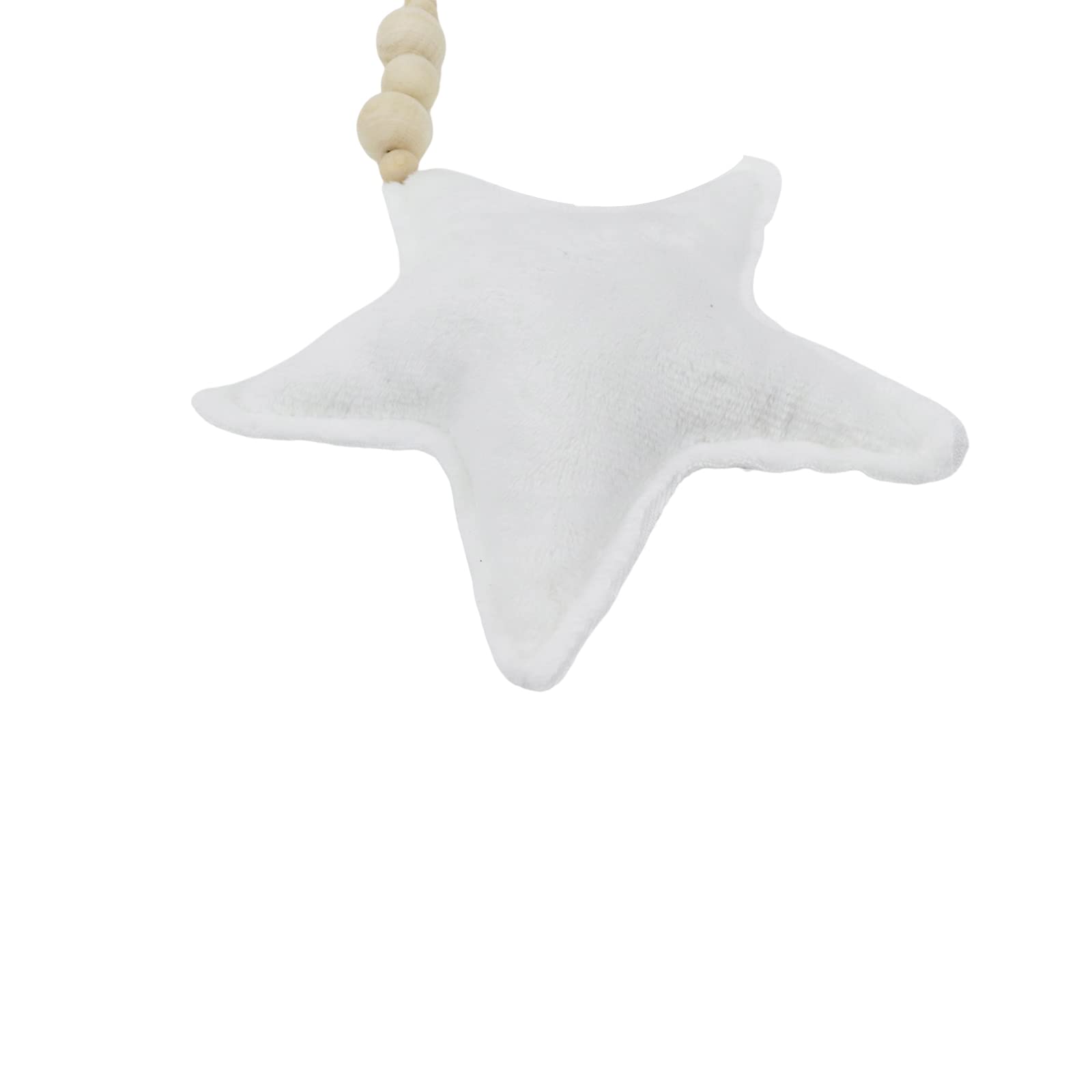 Meprotal Wooden Beads Moon and Star Wood Bead Hanging Decor for Crib Mobile Nursery Bedroom (Grey Moon & White Star)