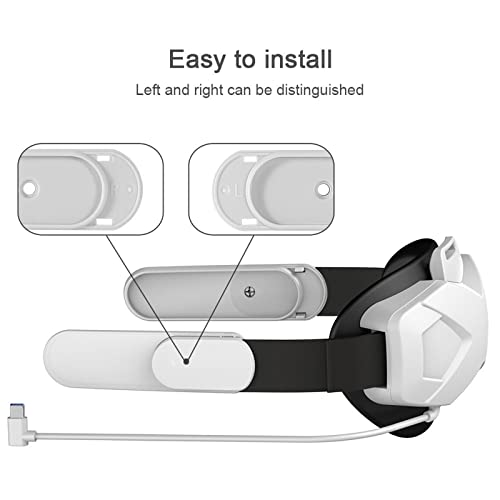 LeeCAE Rechargeable Head Strap Adjustable Headband Reduce Face Pressure 6hrs Working Compatible with Quest 2 VR Headset