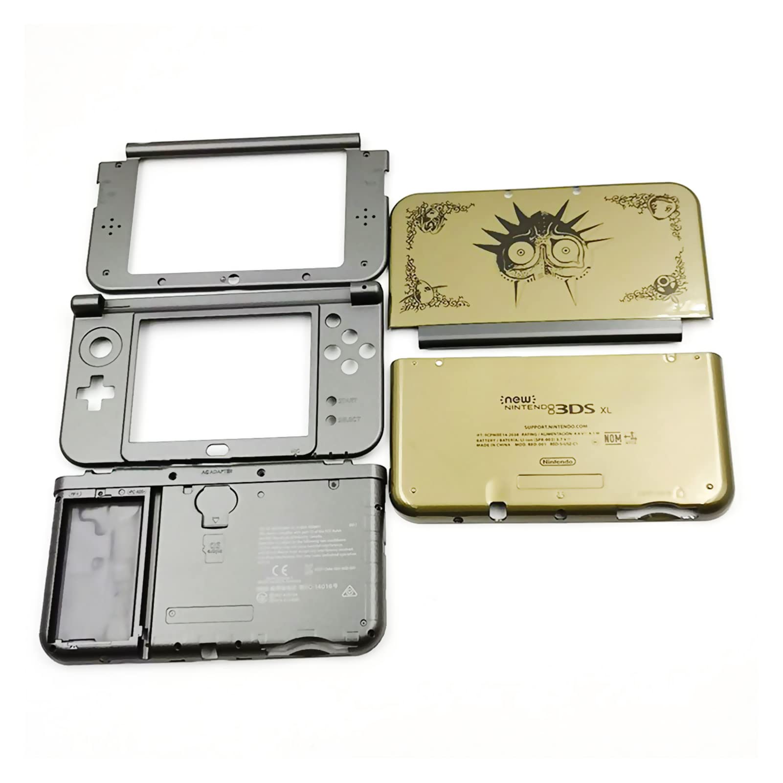 New3DS XL Housing Case Shells Blue Color 5 PCS Set Replacement, for Nintendo New 3DS XL LL New3DSXL Handheld Game Console, Outer Casing Faceplate Top Back Cover Plates Spare Parts Accessories
