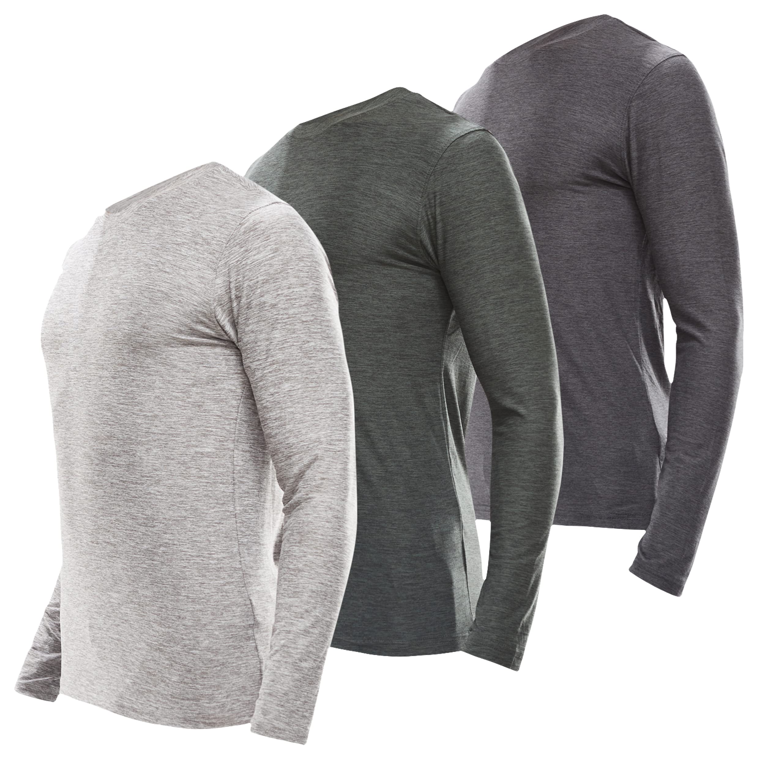 Long Sleeve Dry Fit Shirts for Men β 3 Pack Tech Workout Moisture Wicking Shirt
