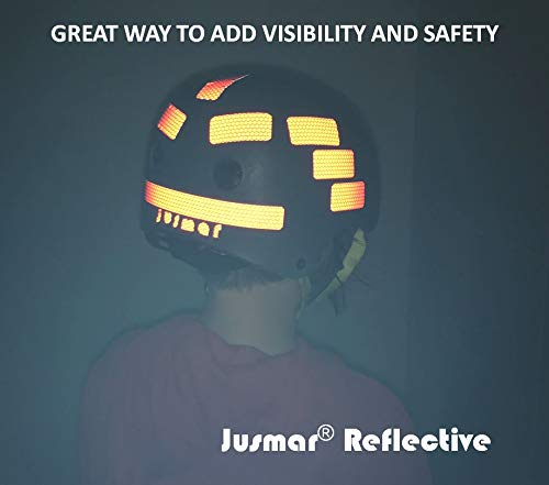 Jusmar Waterproof Red Reflective Stickers (5 Pack) 45pcs High Intensity Reflector Decals for Hard and Flat Surfaces, for Night Visibility