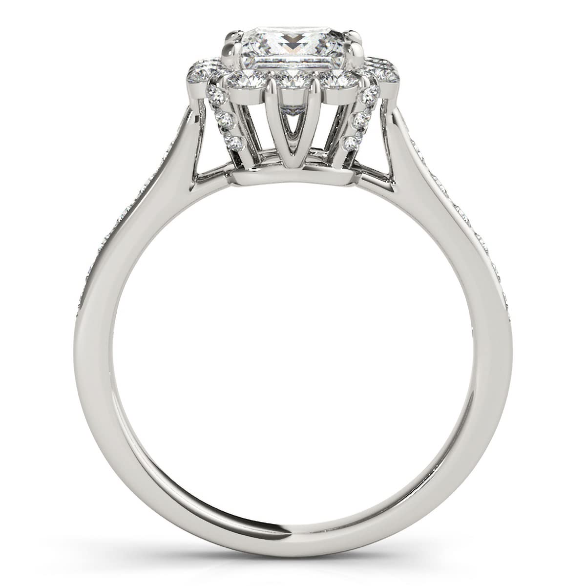 Moissanite Rings for Women Princess Cut 1 CT Halo Wedding Ring Set Engagement Rings for Women S925 Sterling Silver Size 6