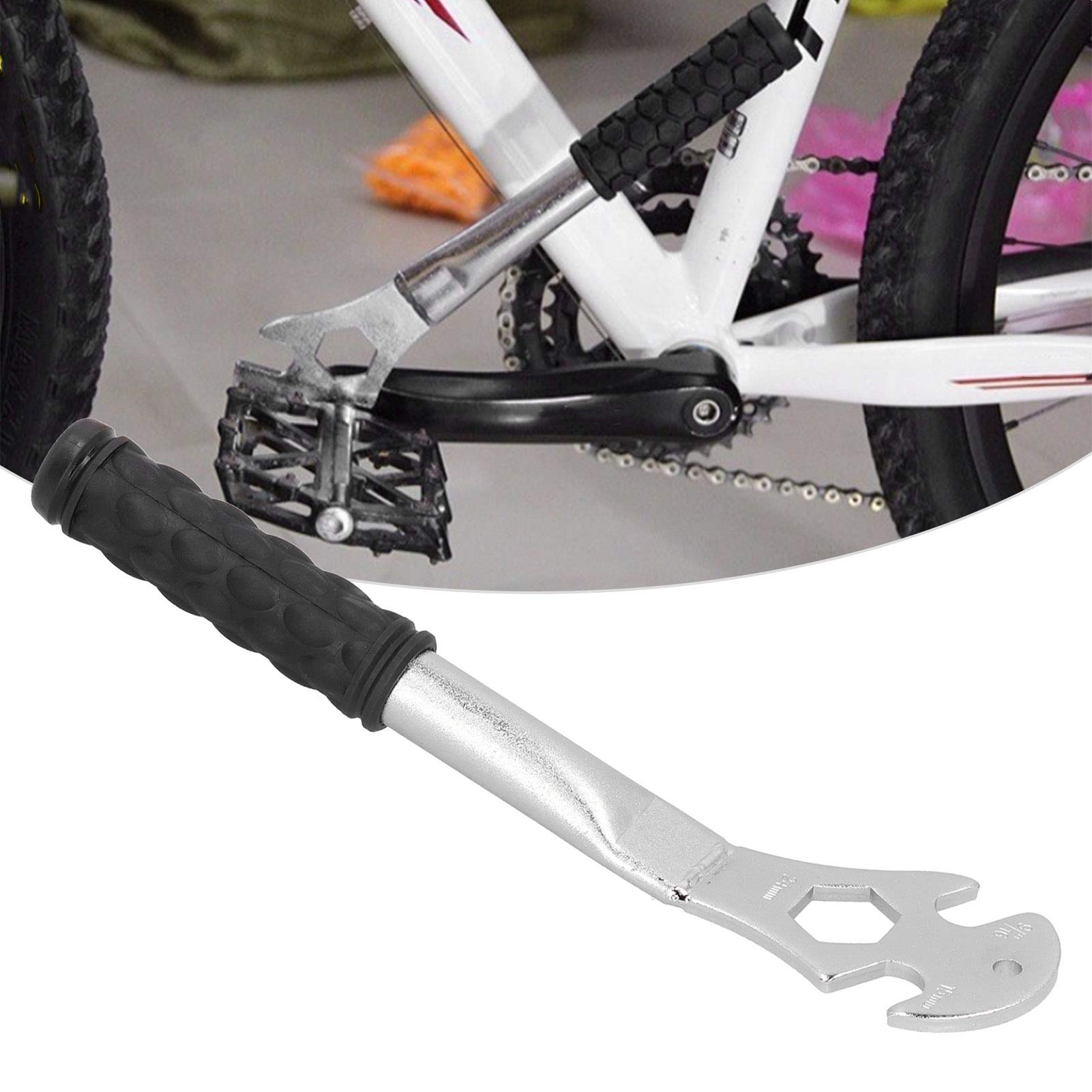 Oumefar Bike Repair Wrench, Alloy Steel Pedal Spanner for Mountain and Road Bikes Sportinggoods