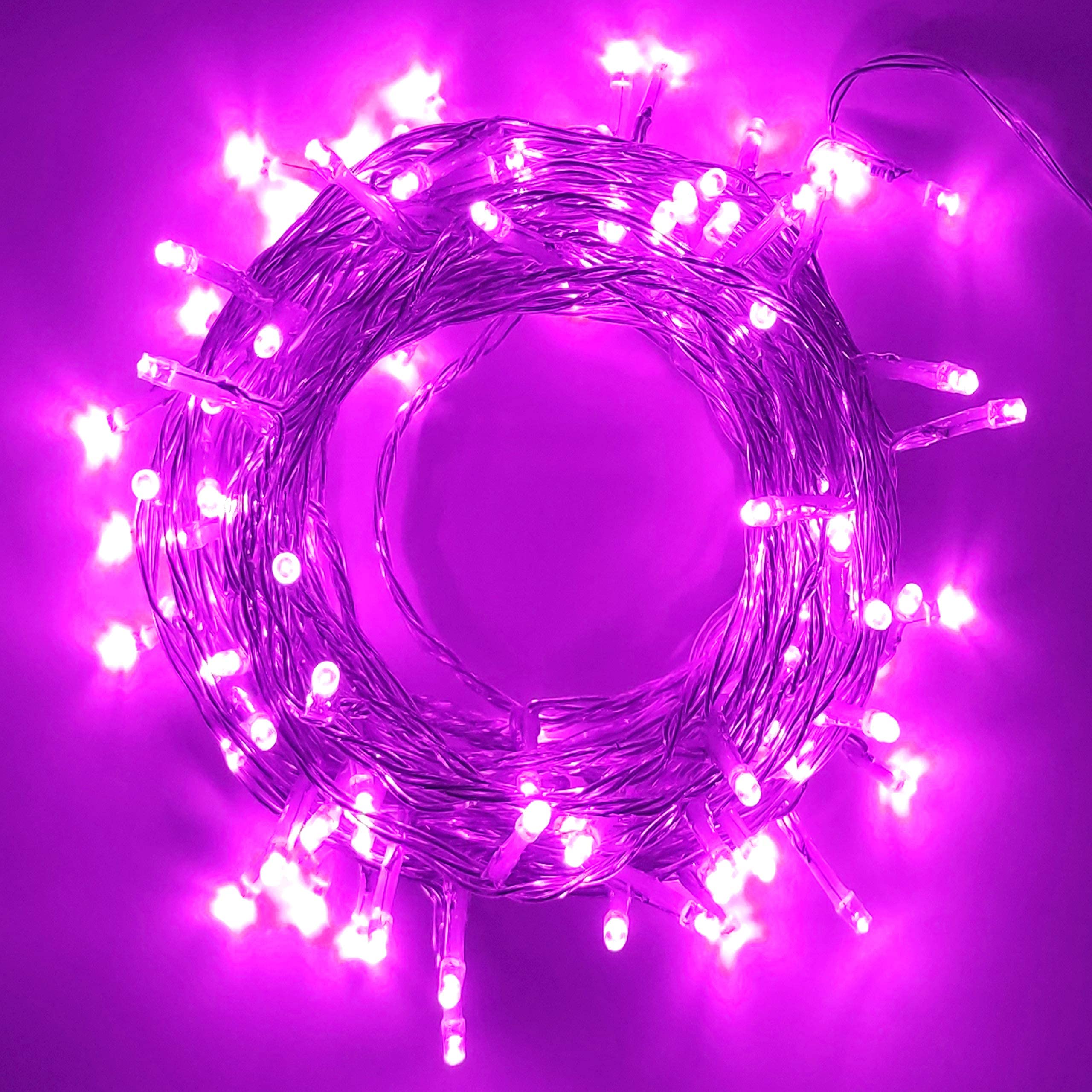 Joiedomi 100-counts LED Christmas Light, 8 Modes 32.8 ft Purple Christmas String Lights (Single Stranded), Purple Lights for Indoor/Outdoor Christmas Decorations