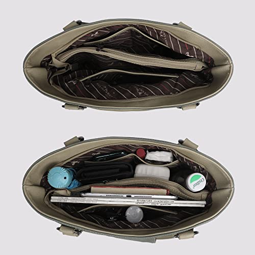 Montana West Buckle Collection Western Bag Concealed Carry Totes for Women with Wallet Set MW1107G-8317GN+W